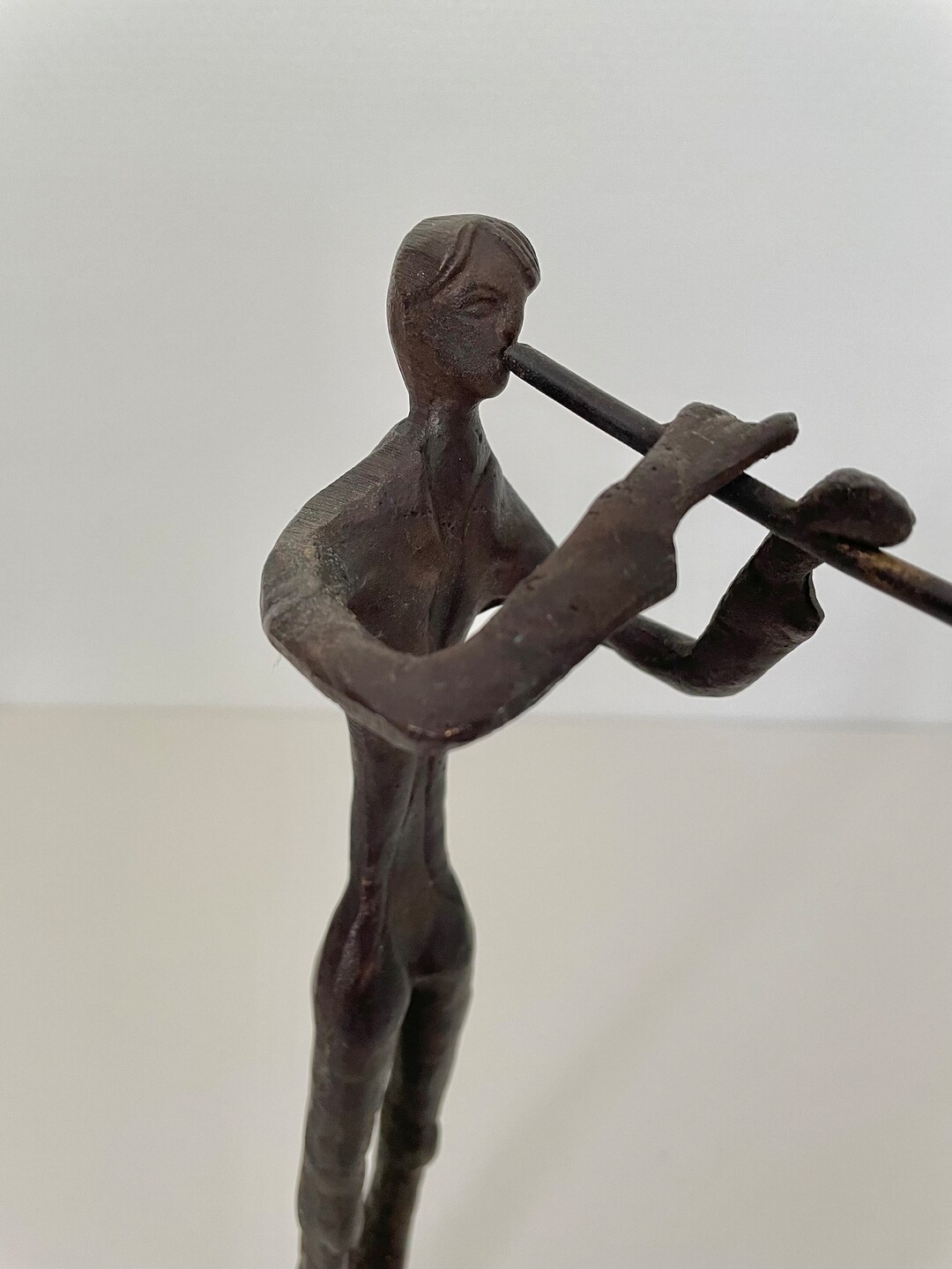 Bronze Figurine of a Flute Player - Etsy