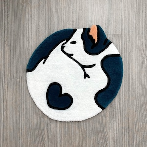 Sleeping Curled up Cat Tufted Rug Handmade Fluffy Carpet - Etsy
