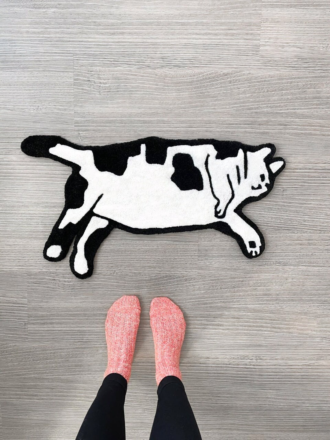 Fluffy Fat Black & White Cat Wrist Rest Rug | Handmade Custom Wrist ...