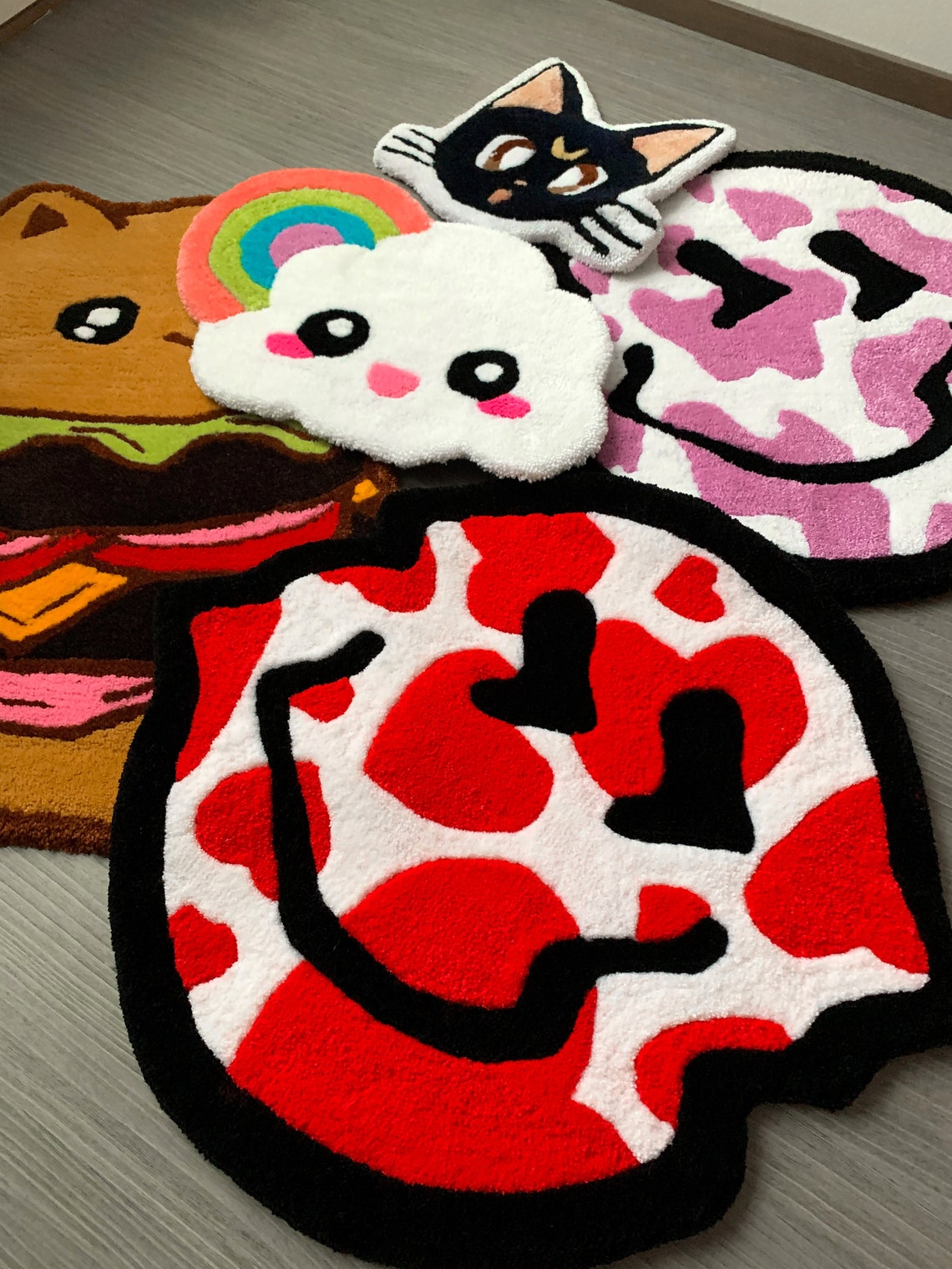 Fluffy Fat Black & White Cat Wrist Rest Rug | Handmade Custom Wrist ...