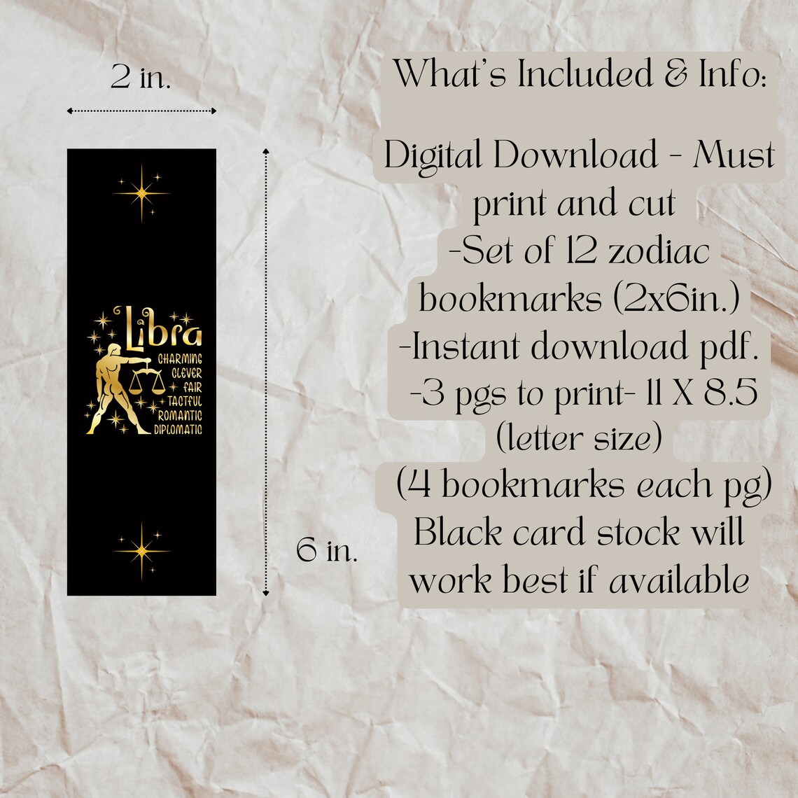 PRINTABLE Bookmarks, Zodiac, Astrology Bookmarks, PDF, Books, Digital ...