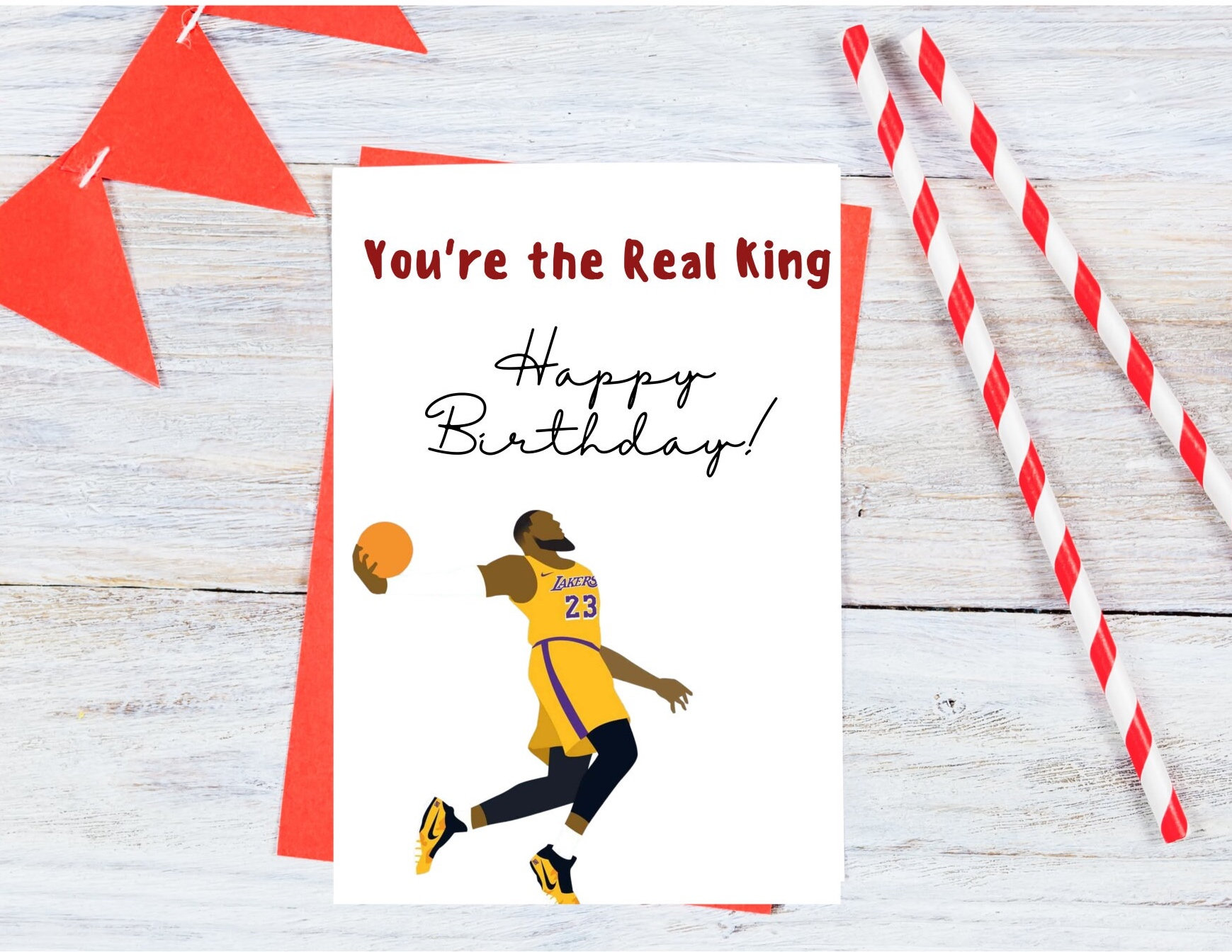 Basketball-lebron James Themed Printable 5x7" Birthday Card - Etsy