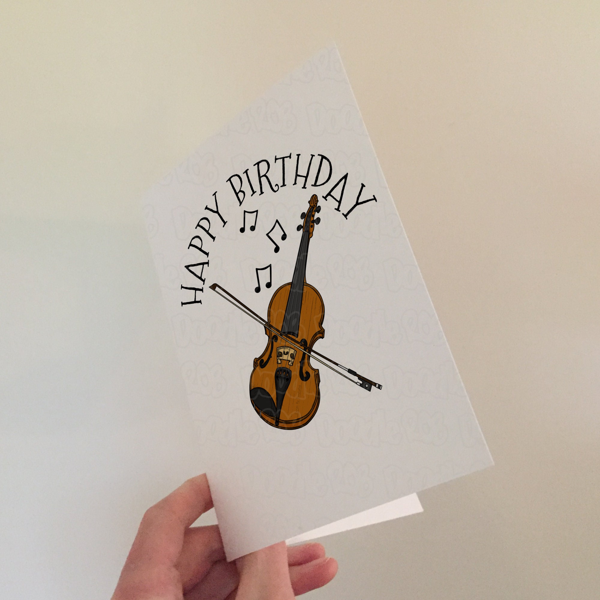 Violin Birthday Card, Violin Greeting Card, Violinist, Violin Teacher ...