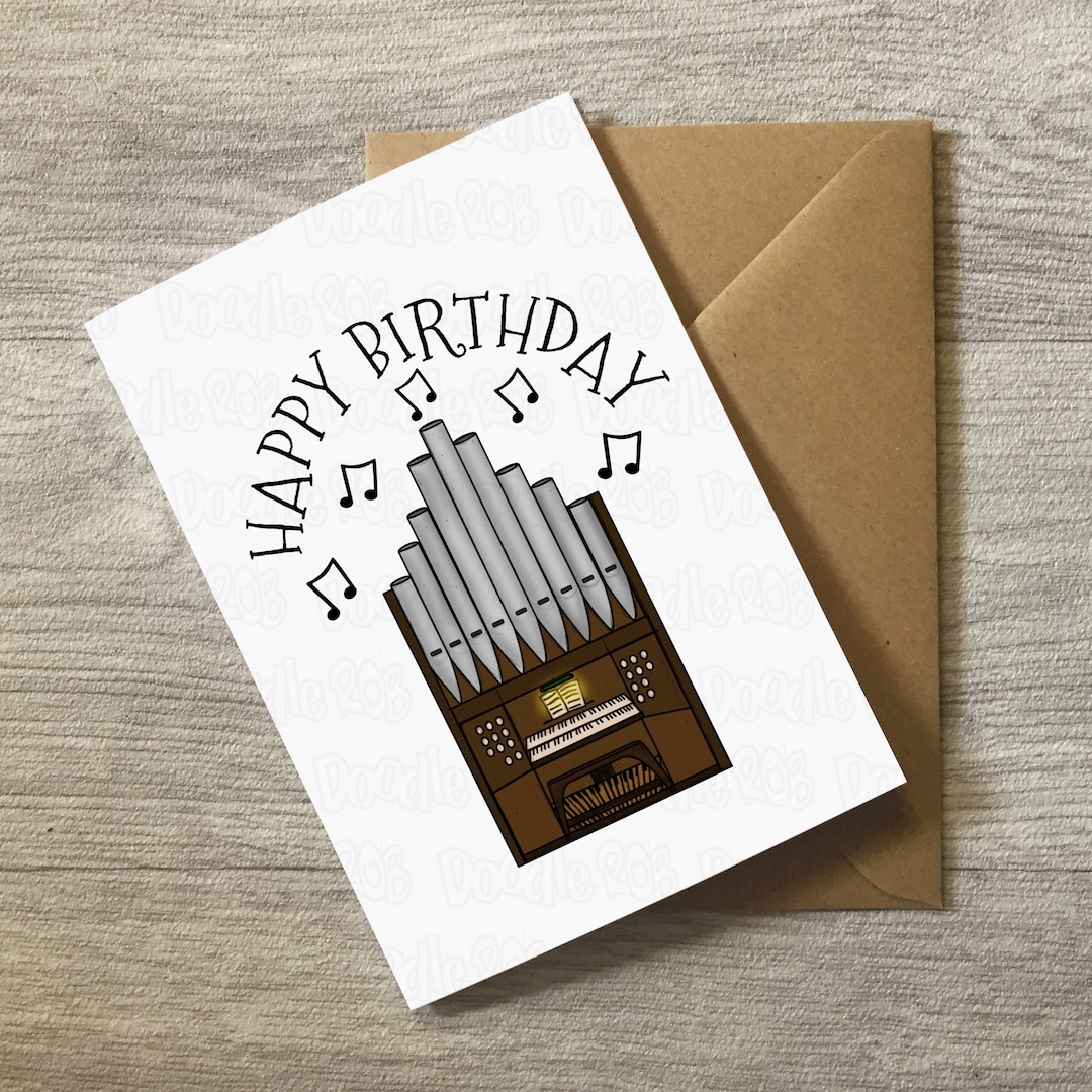 Organist Birthday Card, Organ Birthday Card, Church Organist Card ...