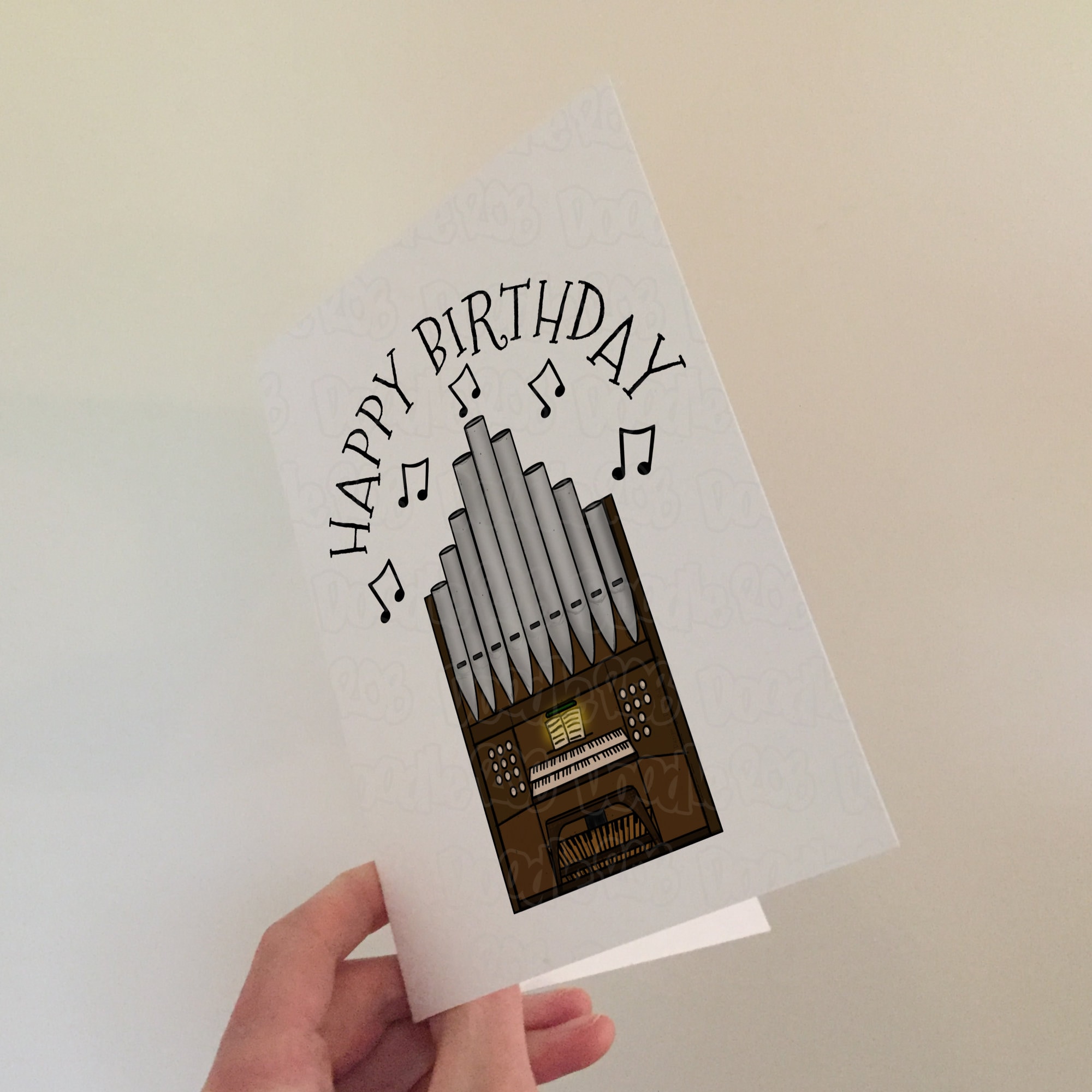 Organist Birthday Card, Organ Birthday Card, Church Organist Card ...
