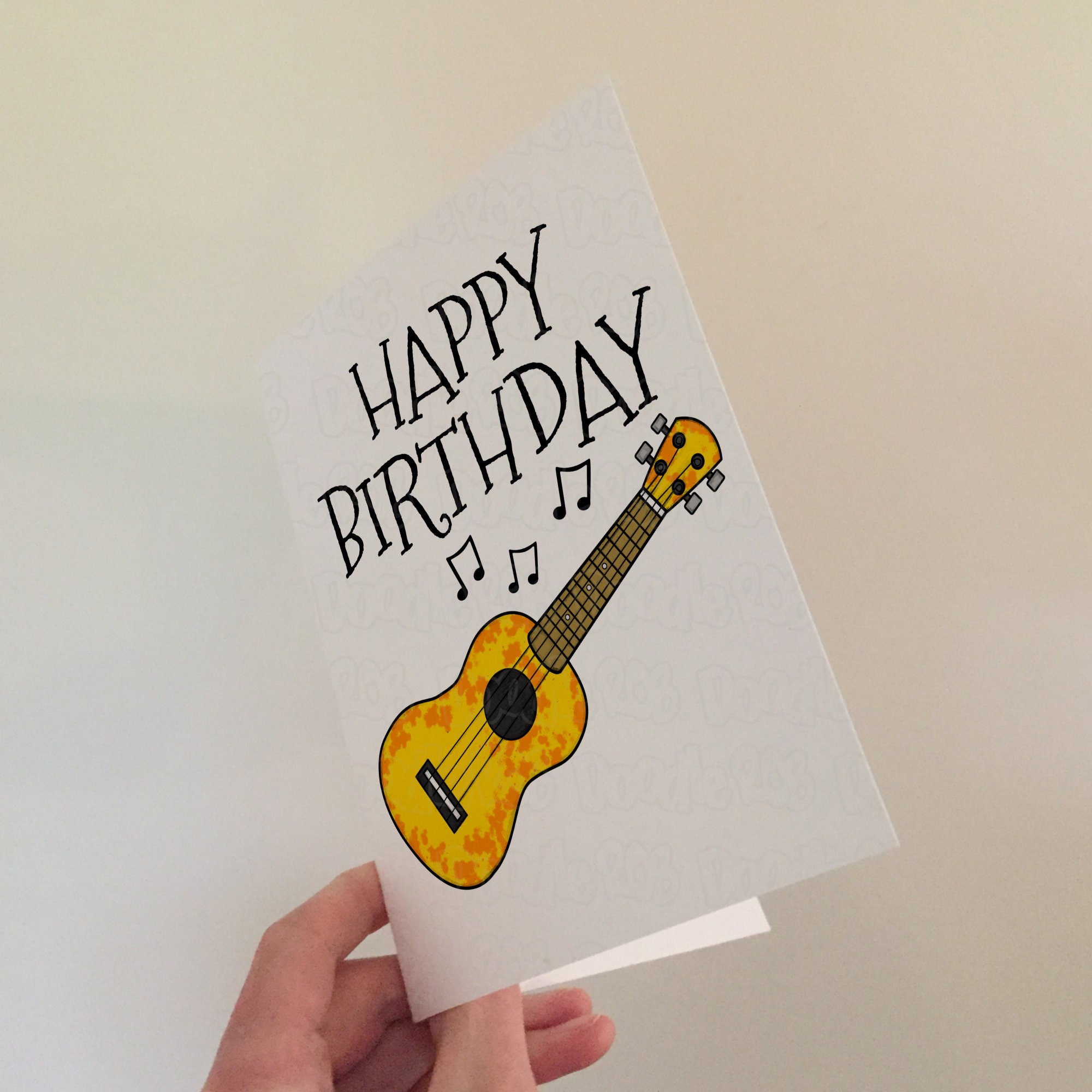 Ukulele Birthday Card, Ukulele Teacher Birthday, Uke Player Greeting ...