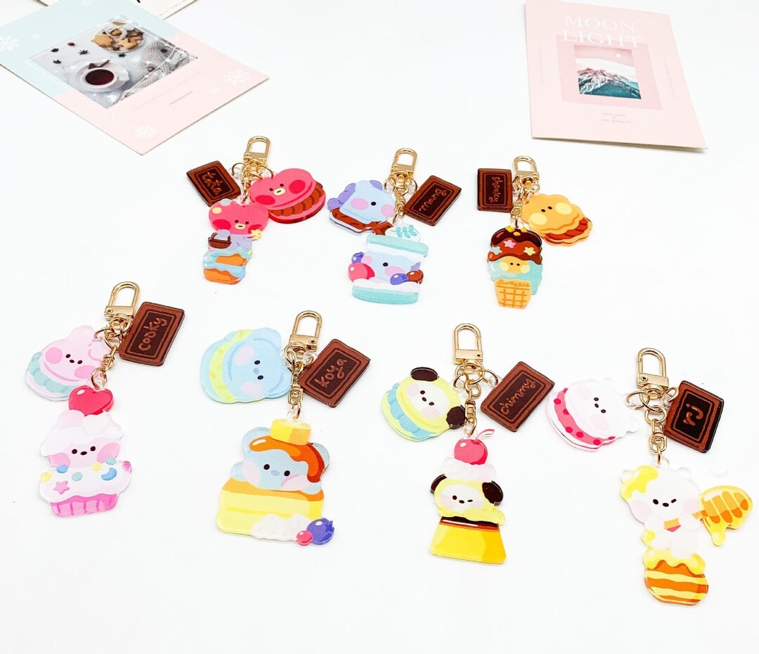 BTЅ BT21 Minini Keychain Ring Acrylic Cooky Tata Chimmy Koya - Etsy