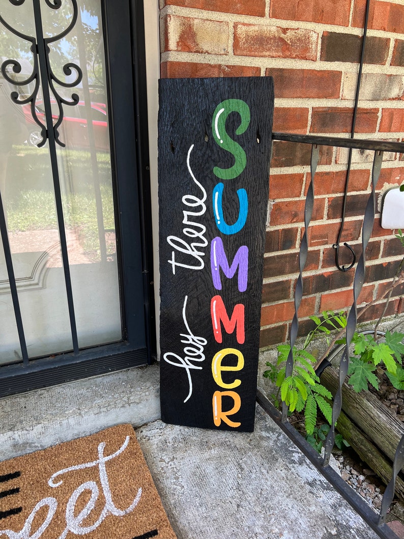 Hey There Summer Wooden Porch Board - Etsy