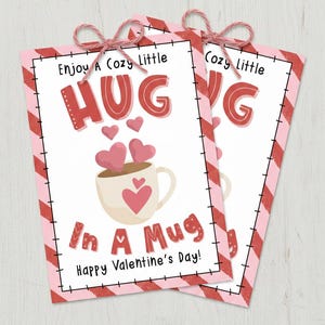 PRINTABLE Hug in A Mug ~ Gift Tag | Instant Download - Etsy