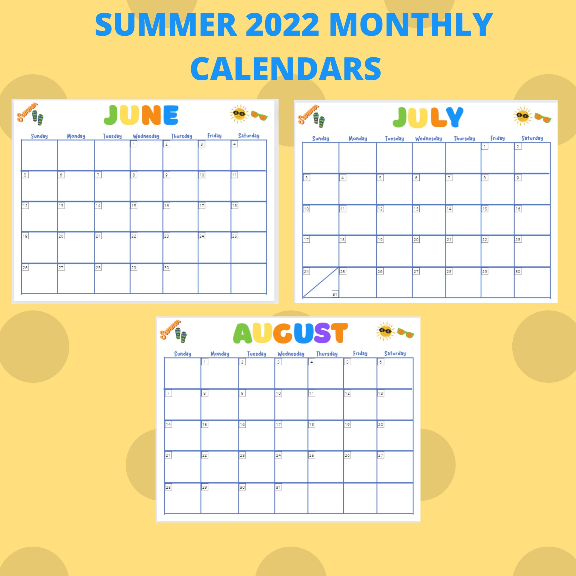 Summer Printables Planner for Kids, Schedule, Organizer, Summer 2022 ...