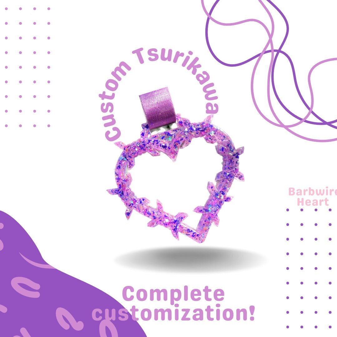 Custom Tsurikawa - BARBWIRE HEART - Etsy
