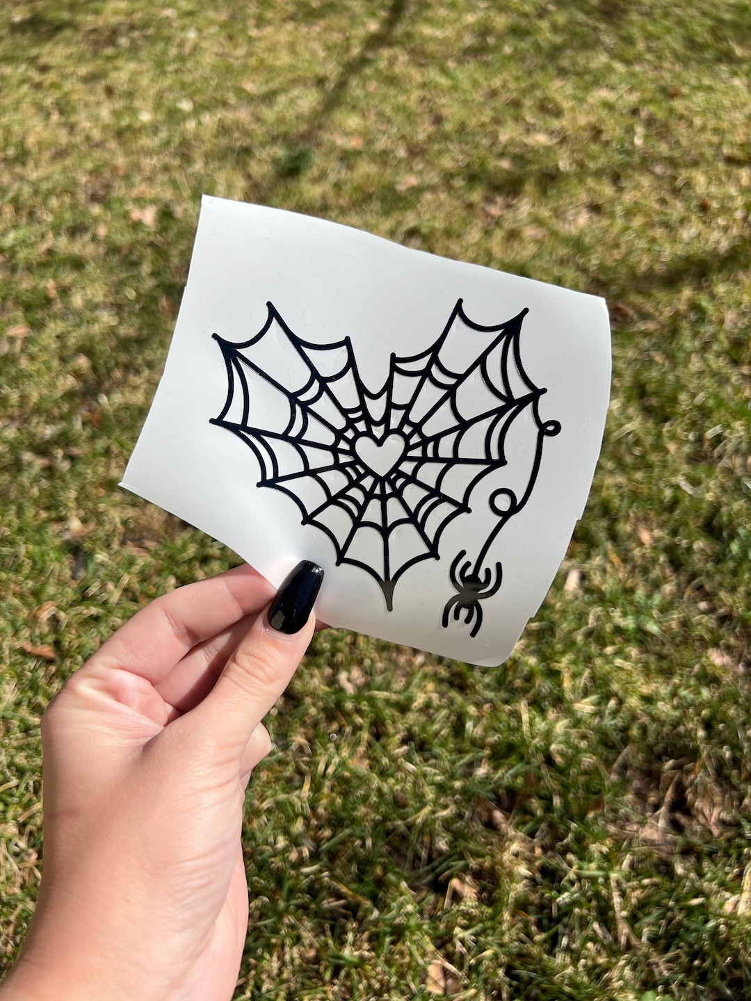 Spider Web Heart Sticker - Etsy