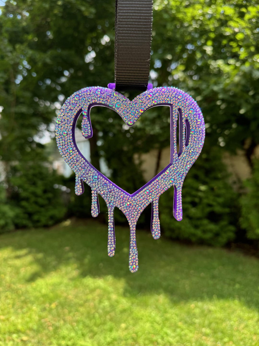 Rhinestone Drippy Heart Tsurikawa READY TO SHIP!!! - Etsy