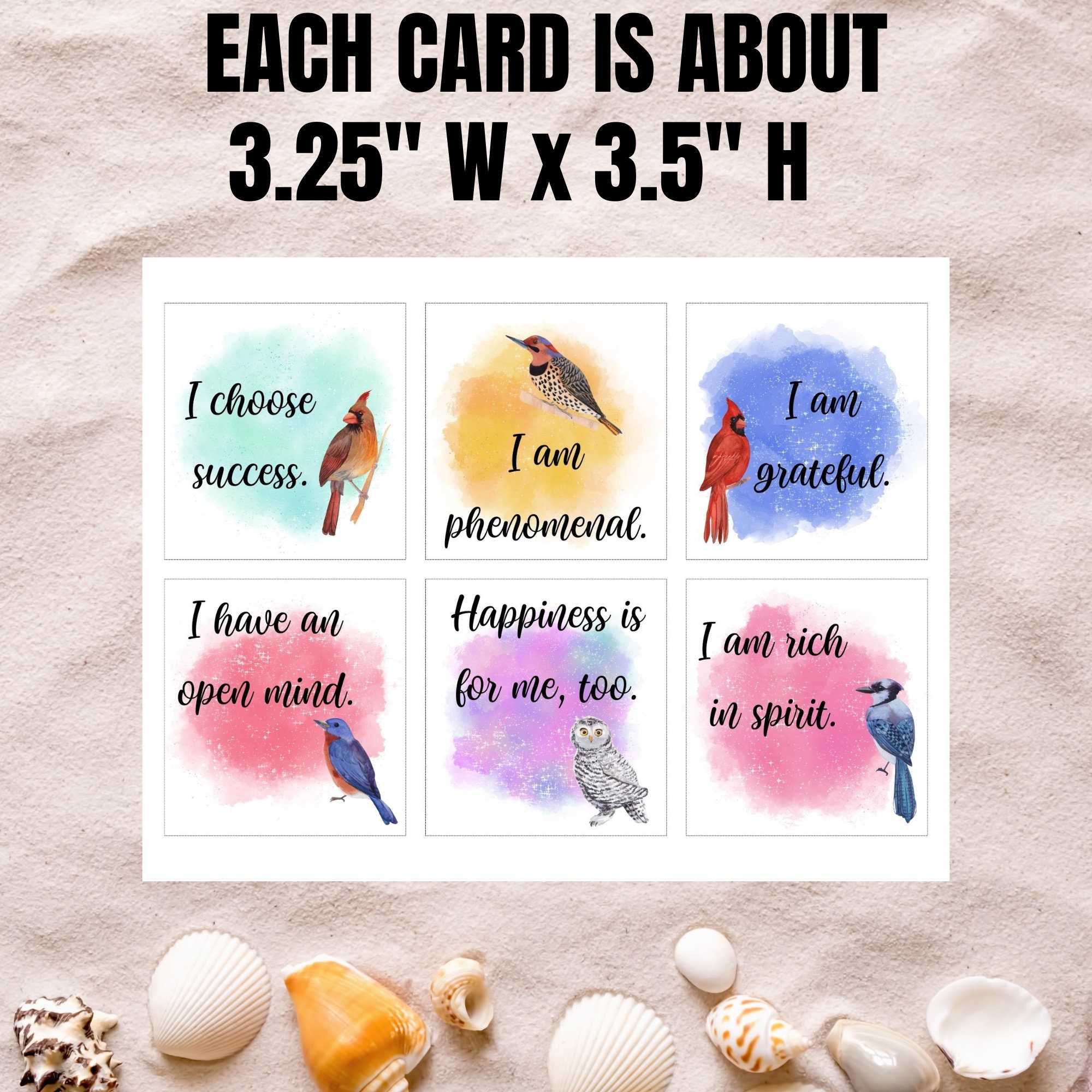 Printable Positive Affirmation Cards, Set of 36, Vision Board ...