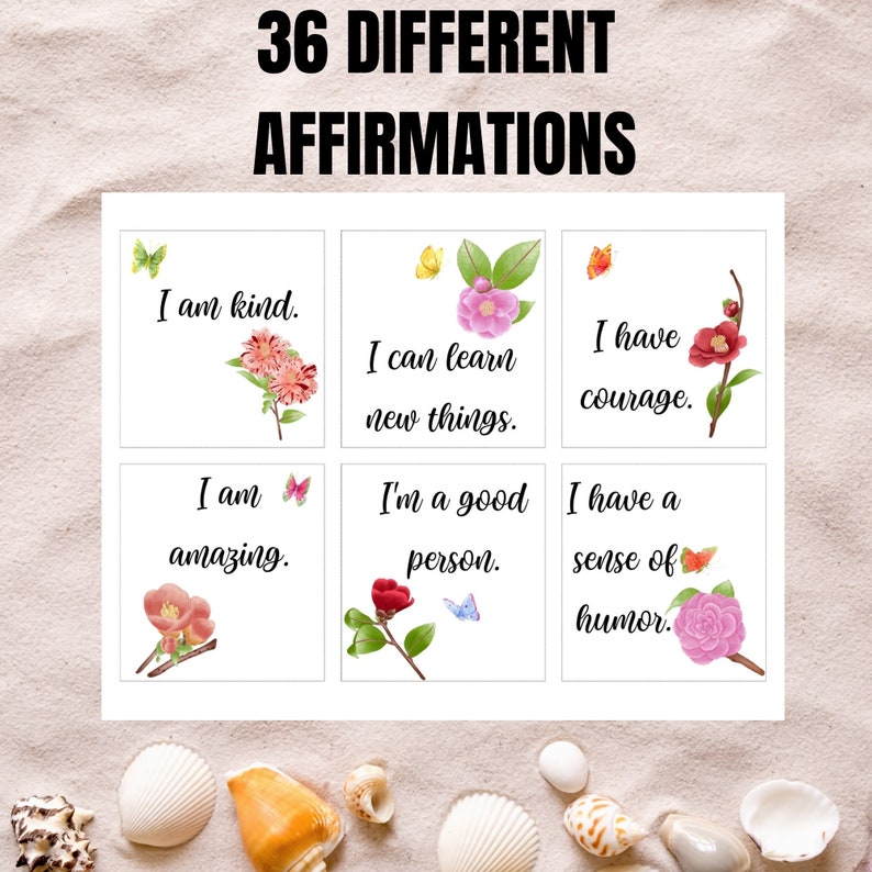 Printable Positive Affirmation Cards, Set of 36, Vision Board ...