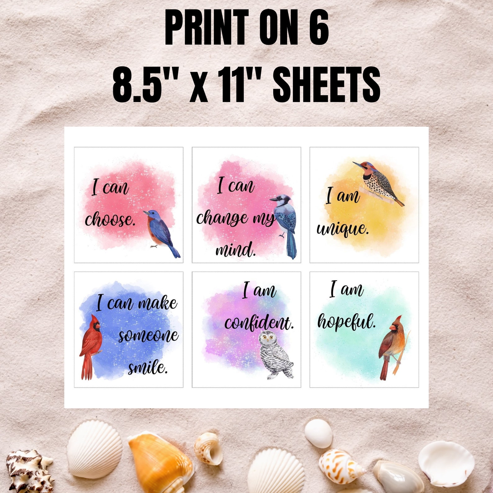 Printable Positive Affirmation Cards, Set of 36, Vision Board ...