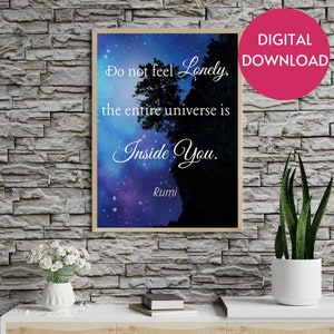 Do Not Feel Lonely Printable Wall Art, Digital Download - Etsy
