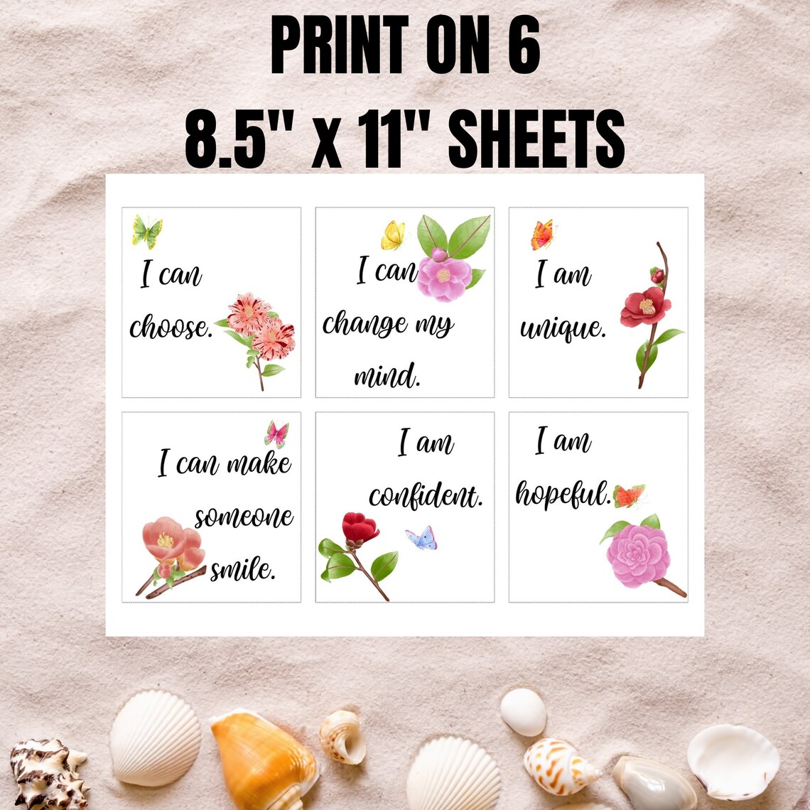 Printable Positive Affirmation Cards, Set of 36, Vision Board ...