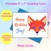 Happy Birthday, Foxy! Printable 5x7" Card, Blank Inside, Free Printable ...