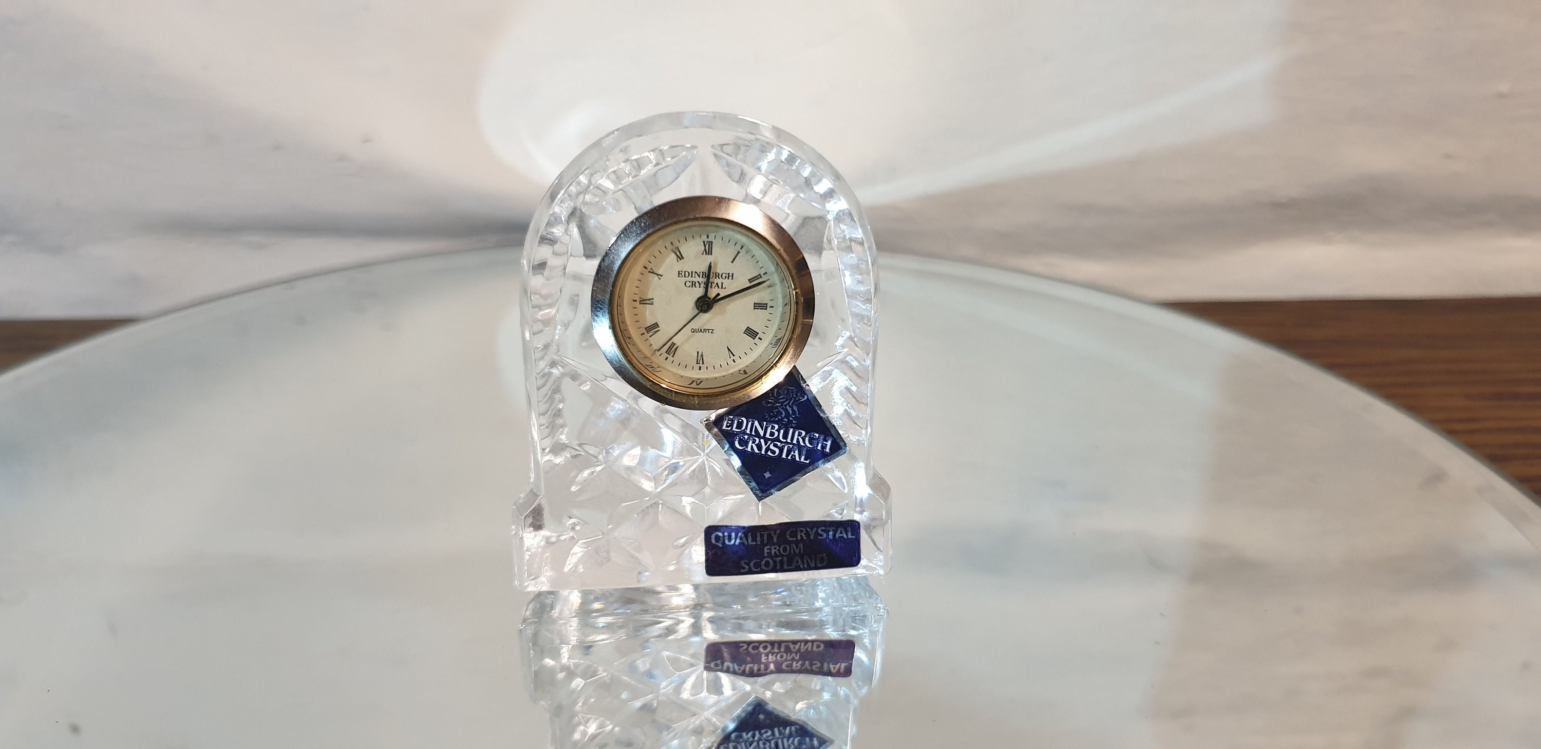 Edinburgh Crystal Miniature Mantle Clock - Etsy