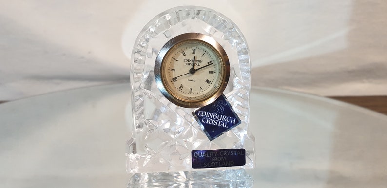 Edinburgh Crystal Miniature Mantle Clock - Etsy