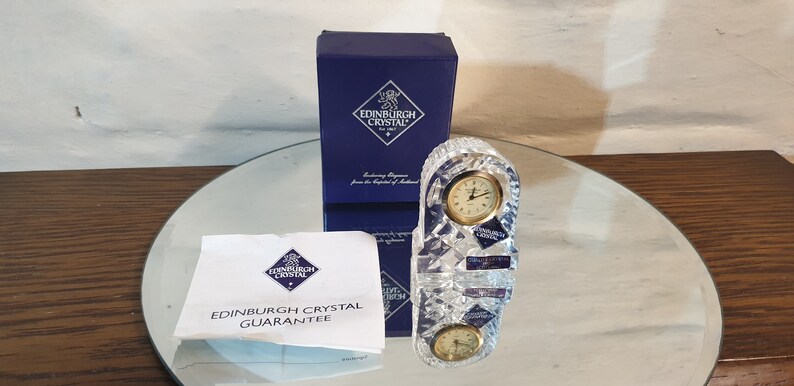 Edinburgh Crystal Miniature Mantle Clock - Etsy