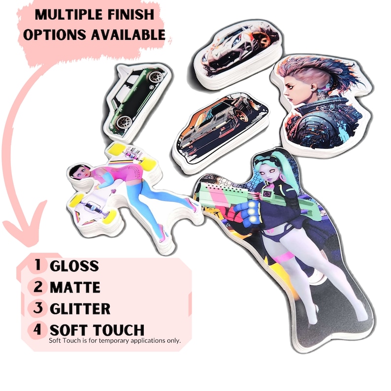 Custom Vinyl Waterproof Stickers Cut in Any Shape. Multiple Laminate ...