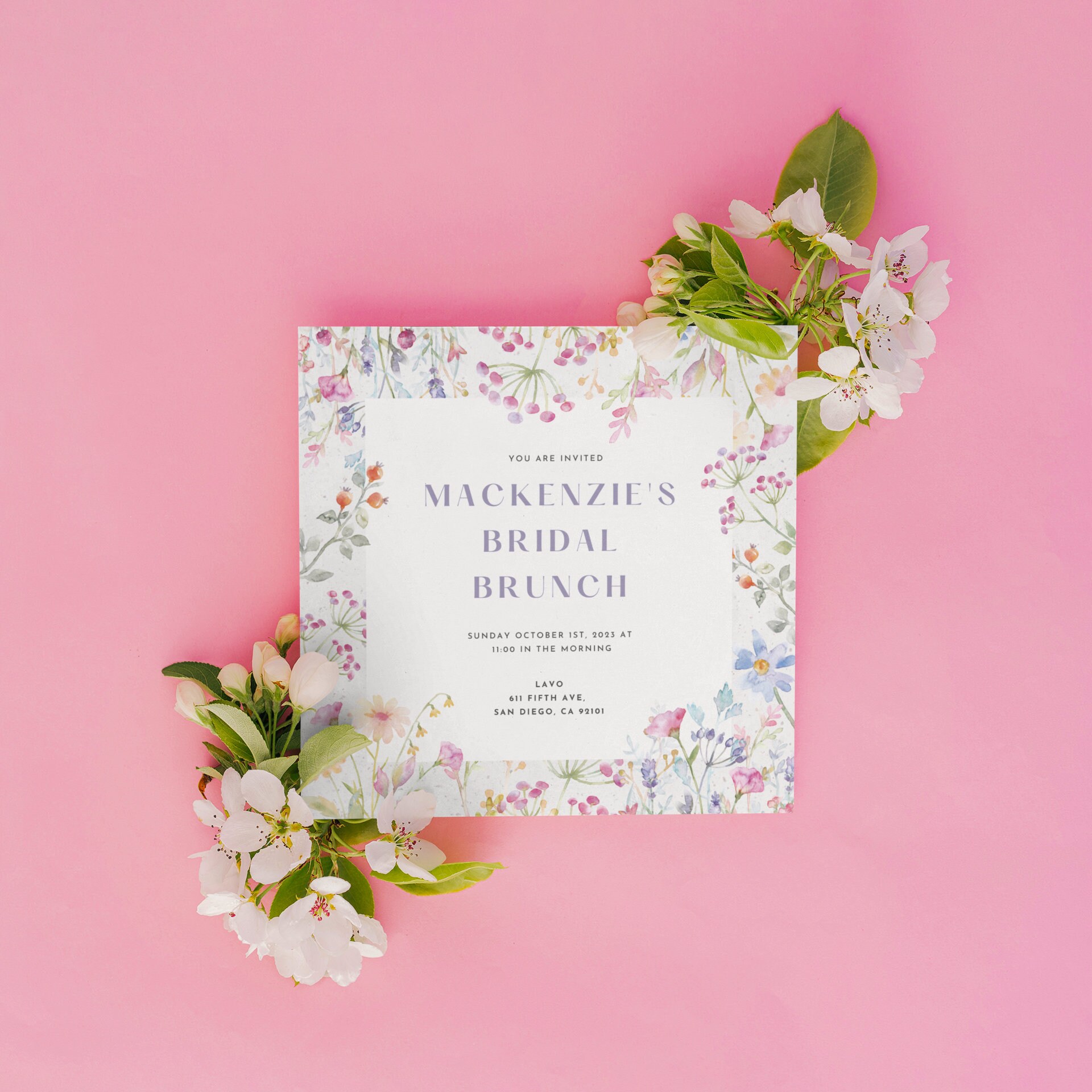 Floral Theme Party Invitation Digital Instant Download - Etsy