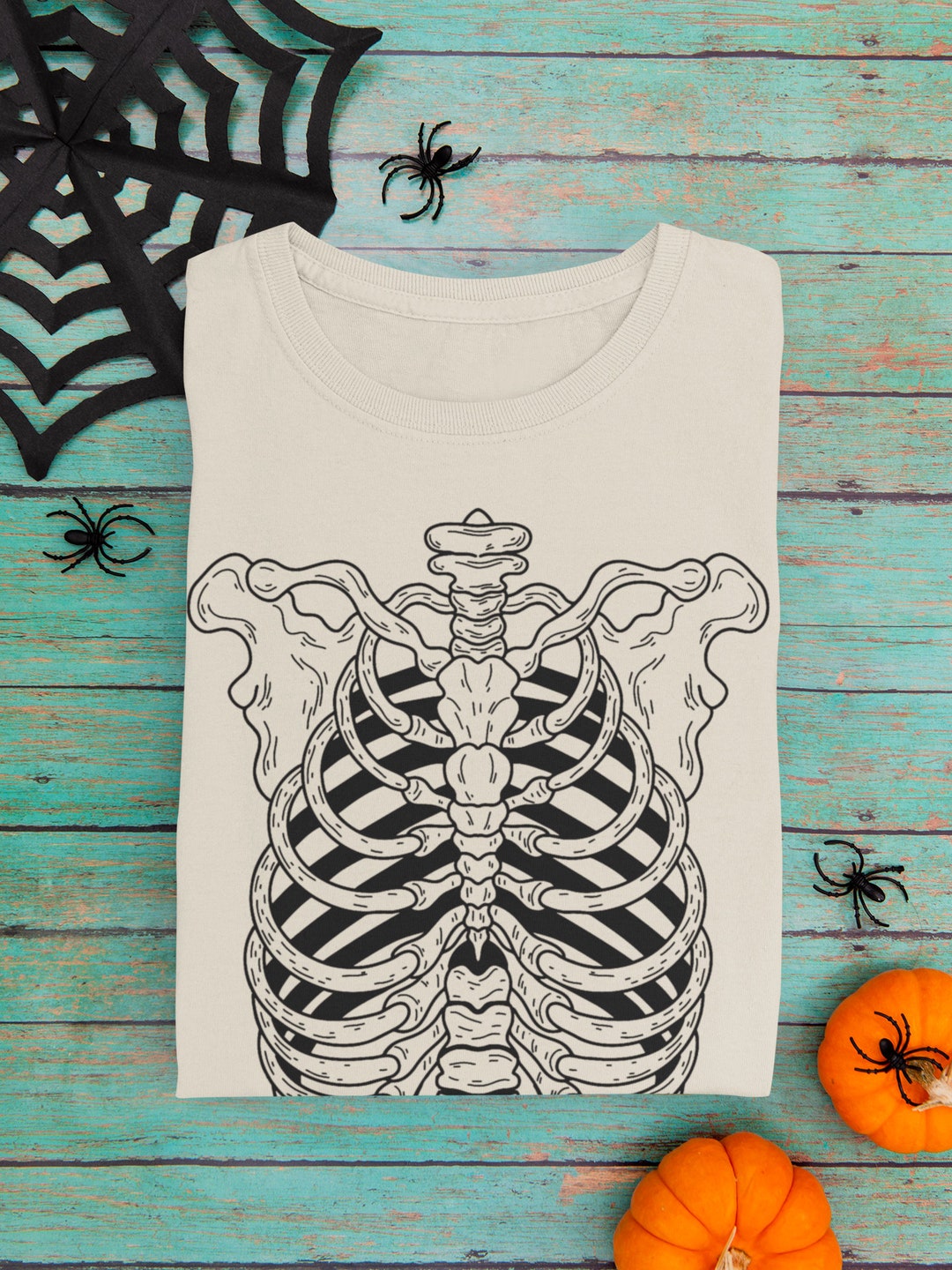 Vintage-inspired Skeleton Chest Graphic T-shirt - Etsy