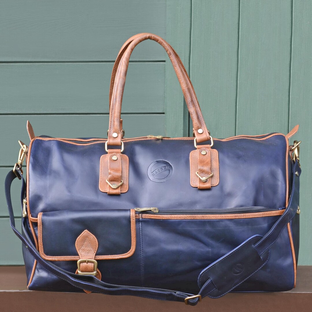 Genuine Hand-made Leather Classic Duffel Bag for Women and Men ...