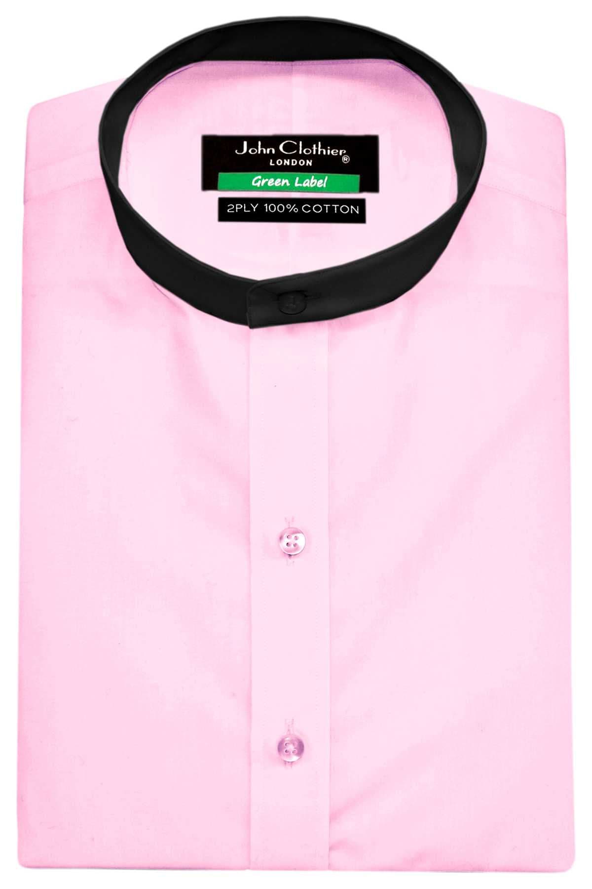 Mens Light Pink Banded Collar Shirt/ Mandarin Style Collar/ Grandfather ...