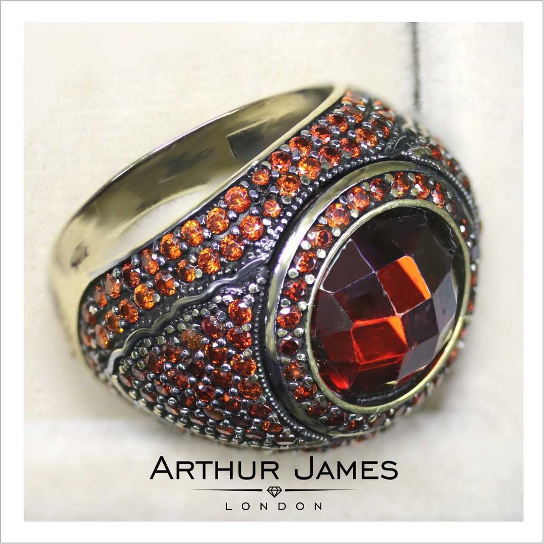 Turkish Cocktail Ring, Anniversary Gifts for Him, Arabic Mens Ring ...