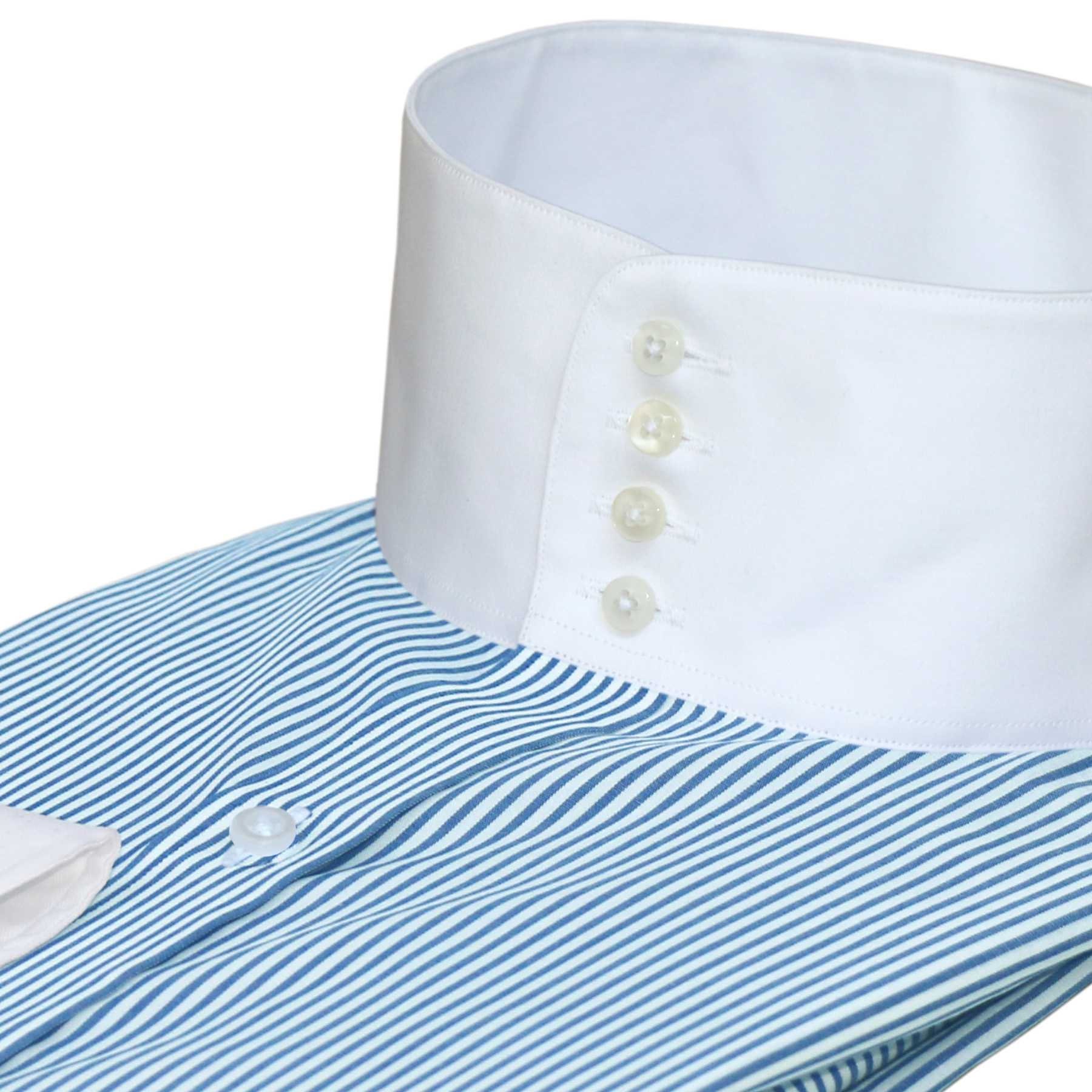 Sky Blue & White Pin Stripes High Chinese Mandarin Collar - Etsy