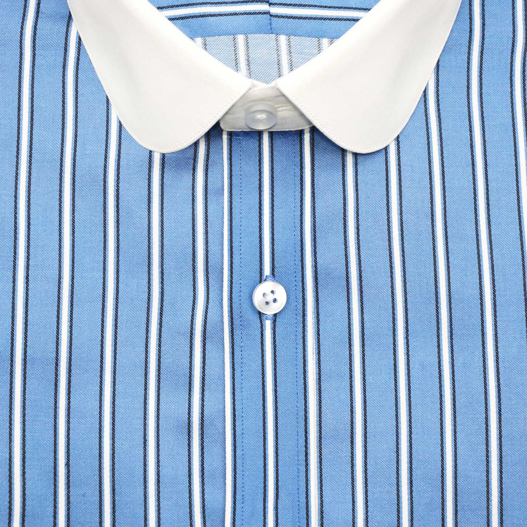 Club Collar Bankers Style Blue White Stripes Shelby Brother Cotton ...