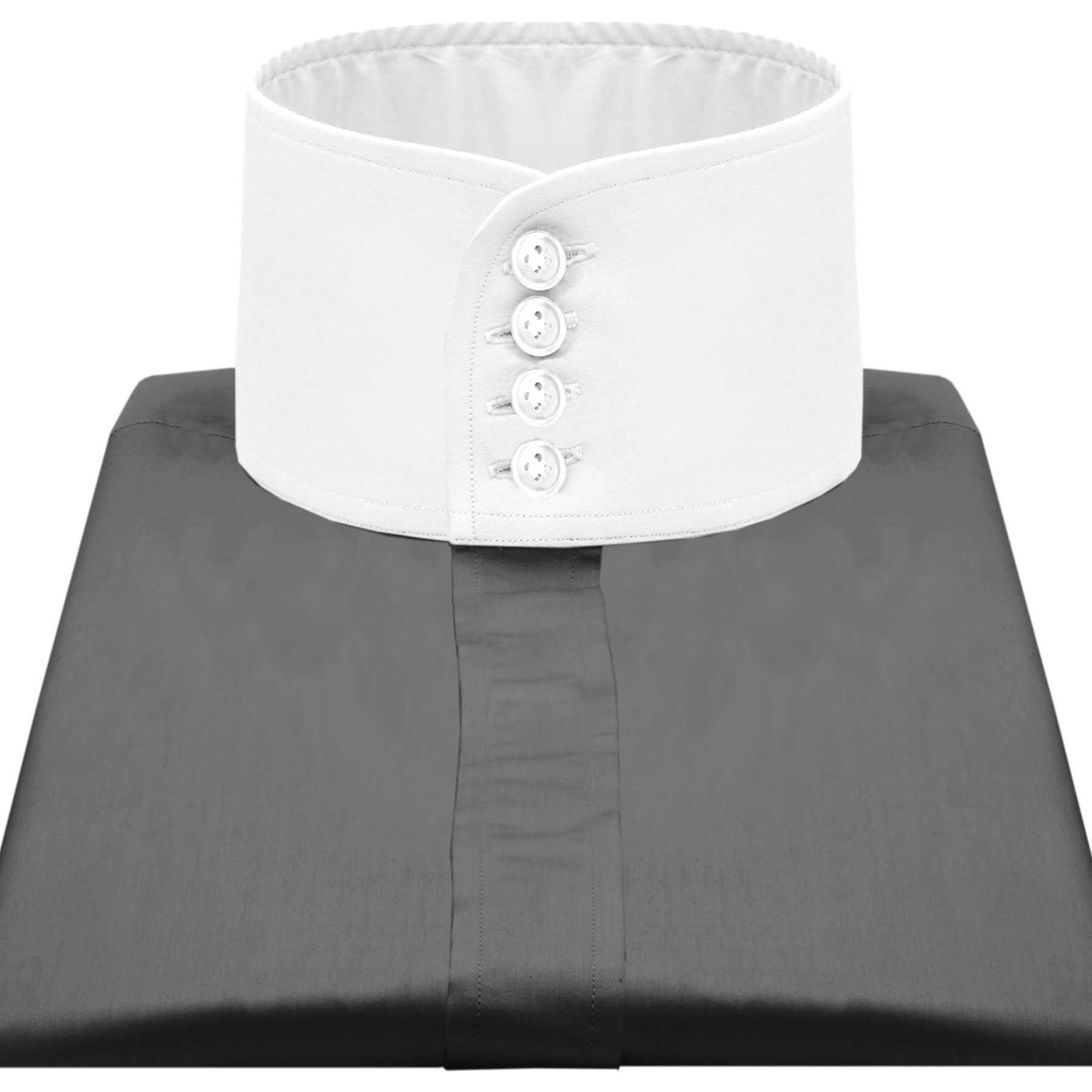 Dark Grey China Mandarin Vintage Grandad High Collar Dress Shirt Men ...