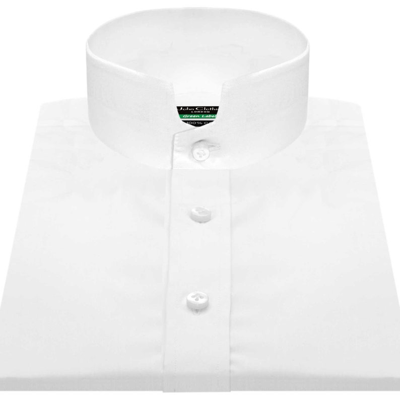 Men's Clerical Shirt & Clergy Collar White Dress Shirt/ - Etsy