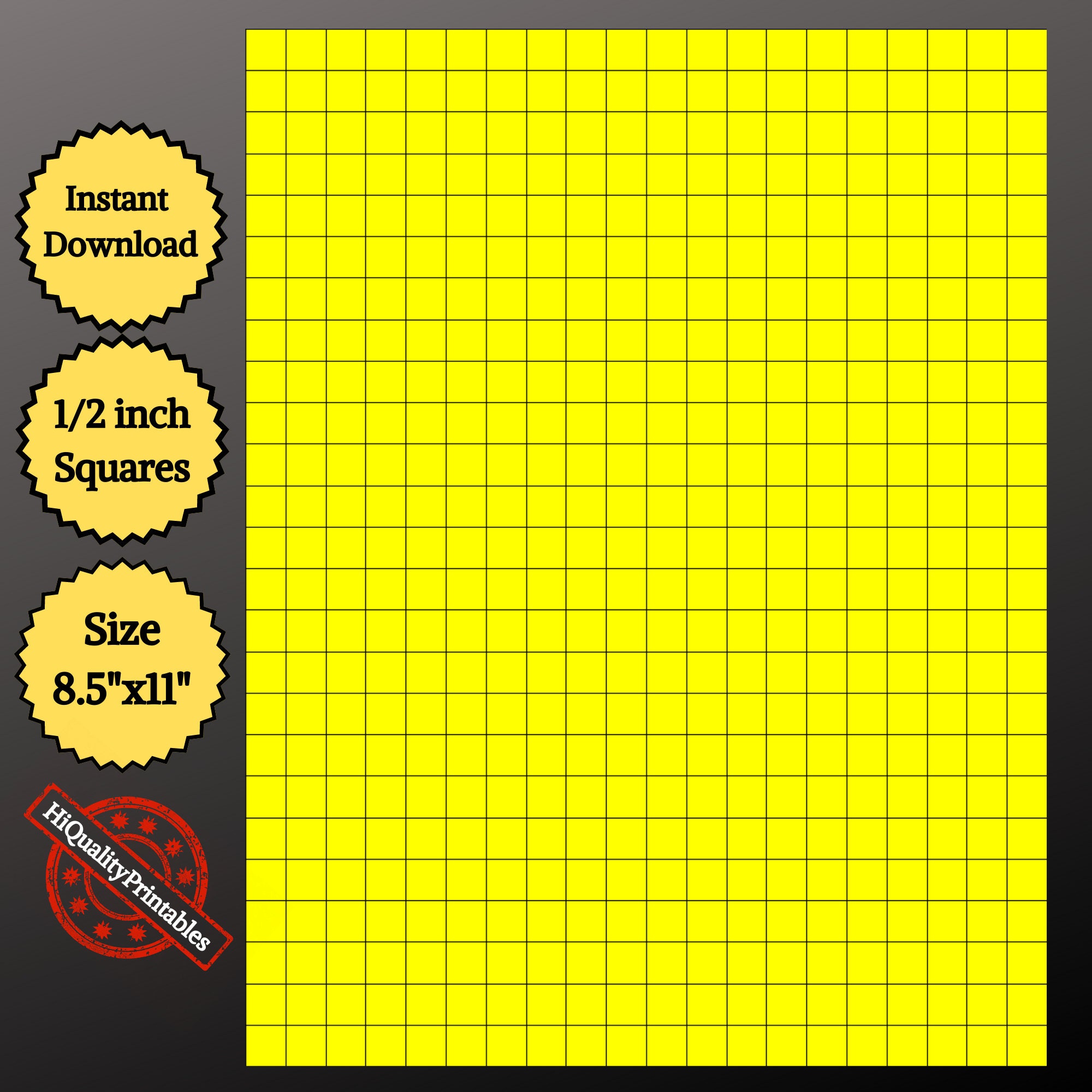 12 Inch Graph Paper Us Letter Printable Grid Paper Etsy