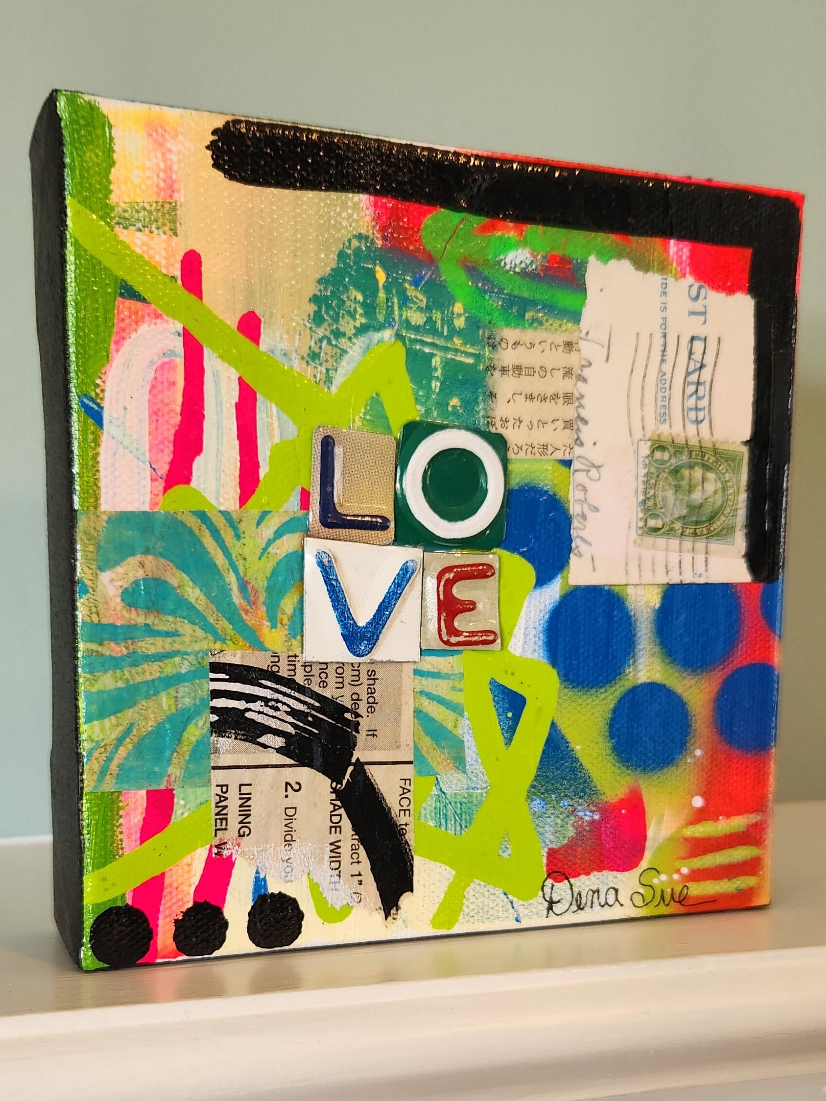 Bright Bold Colorful Artwork, Mini Painting, Abstract Art, Affordable ...