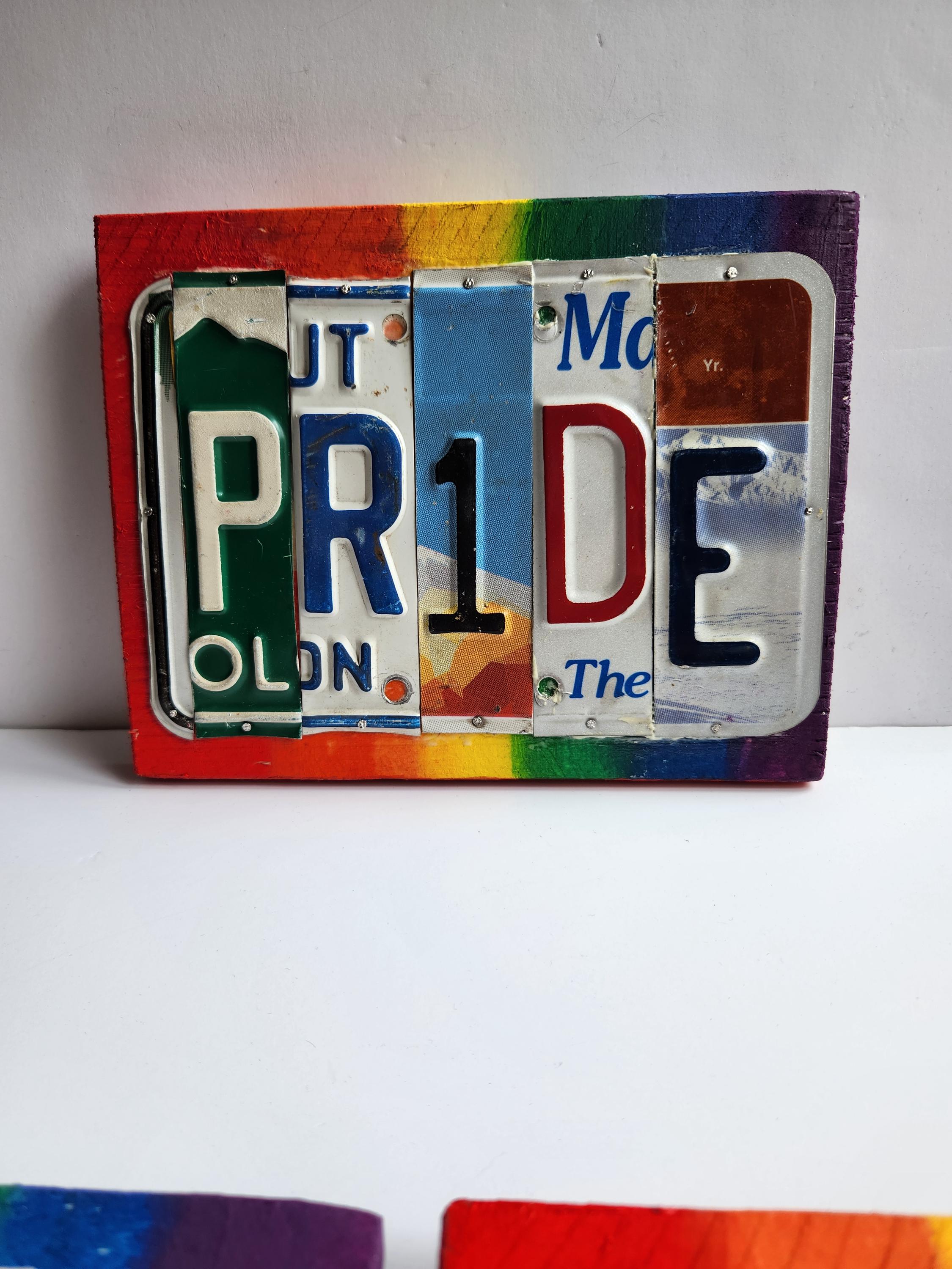 PRIDE Sign Handcrafted From License Plates, LGBTQ Wall Art - Etsy