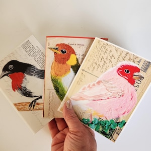 Bird Notecards, Prints of Birds on Vintage Postcards Blank Inside - Etsy