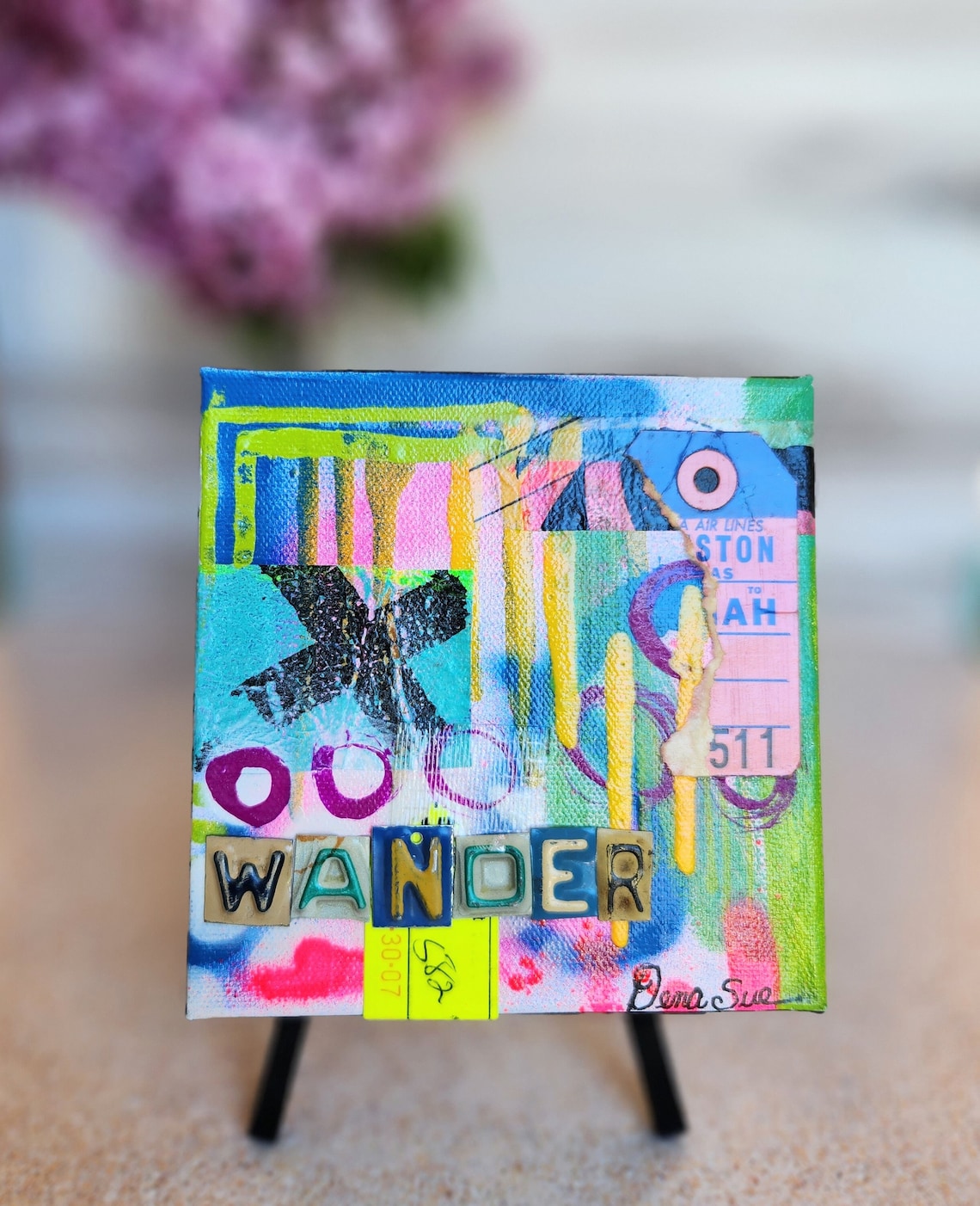 Bright Bold Colorful Artwork, Mini Painting, Abstract Art, Affordable ...