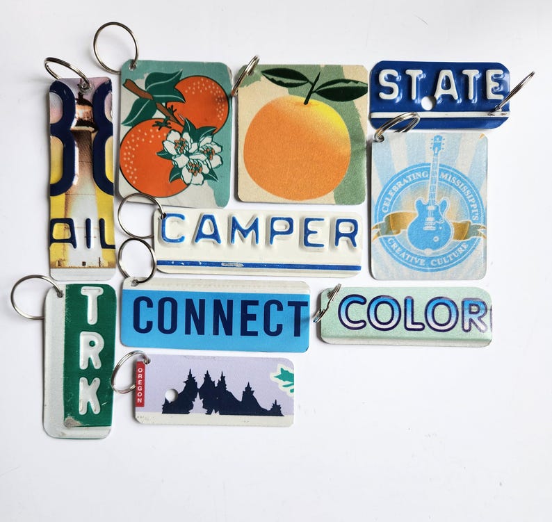 Upcycled Keychains From Different States Handcrafted From Repurposed ...