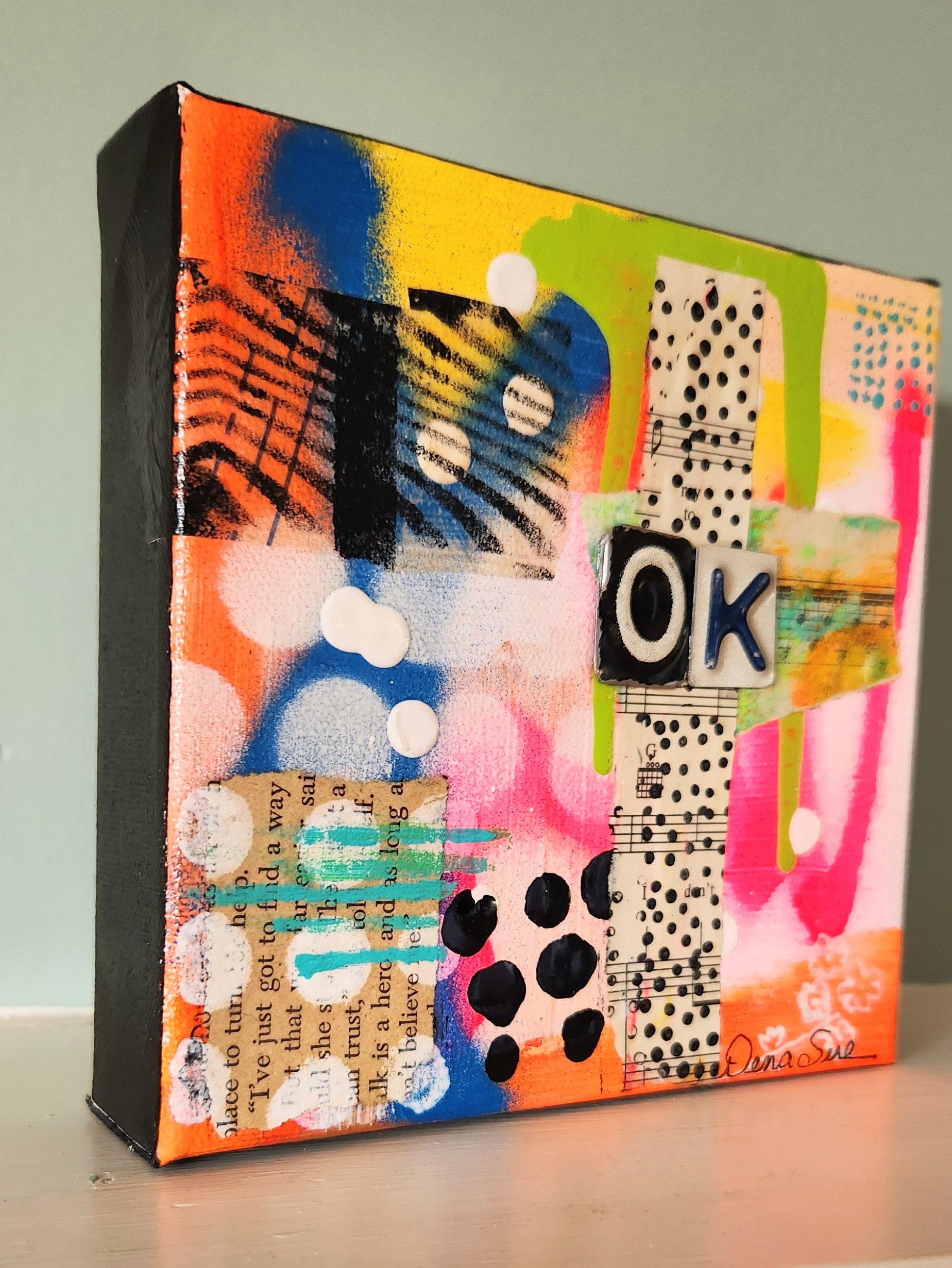 Bright Bold Colorful Artwork, Mini Painting, Abstract Art, Affordable ...