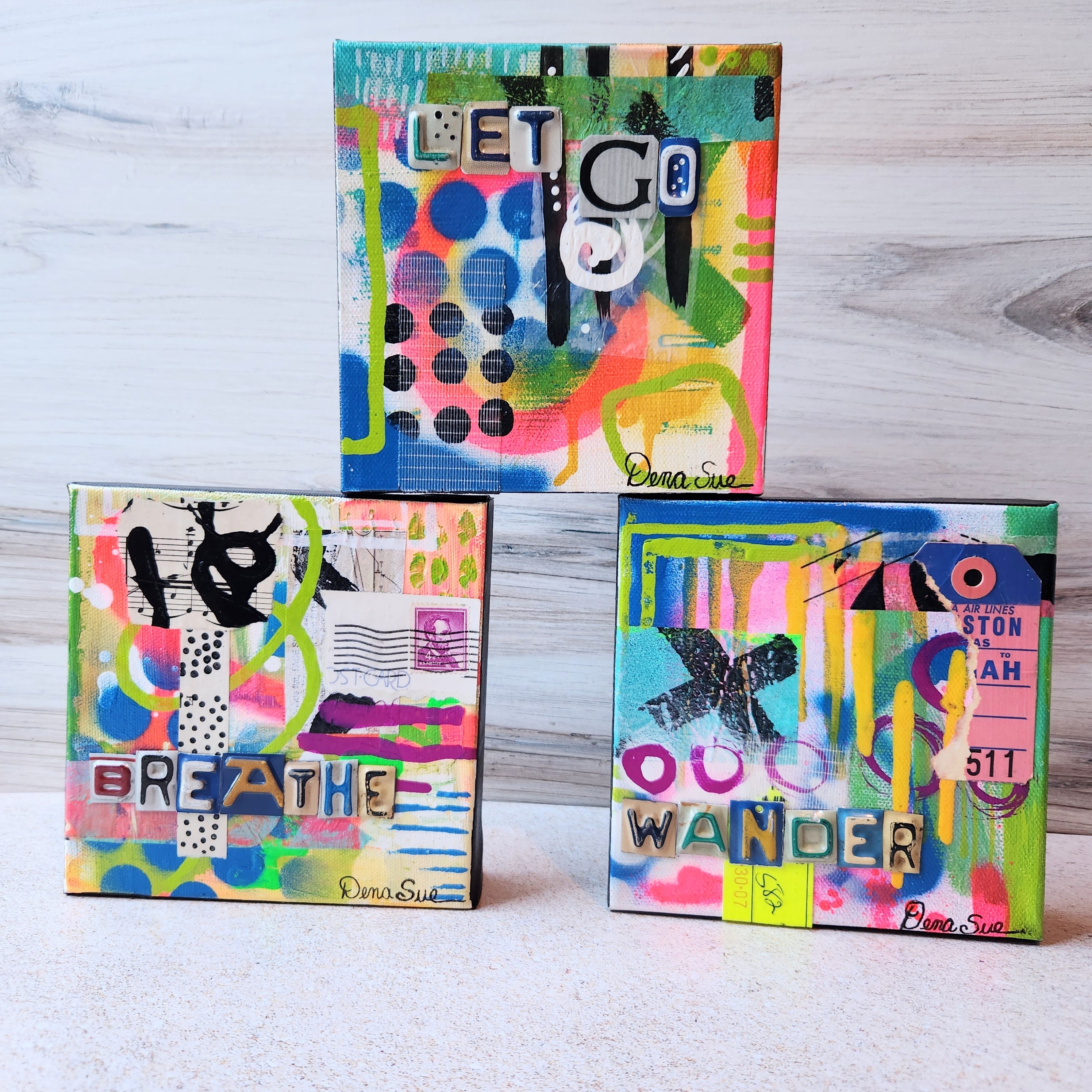 Bright Bold Colorful Artwork, Mini Painting, Abstract Art, Affordable ...