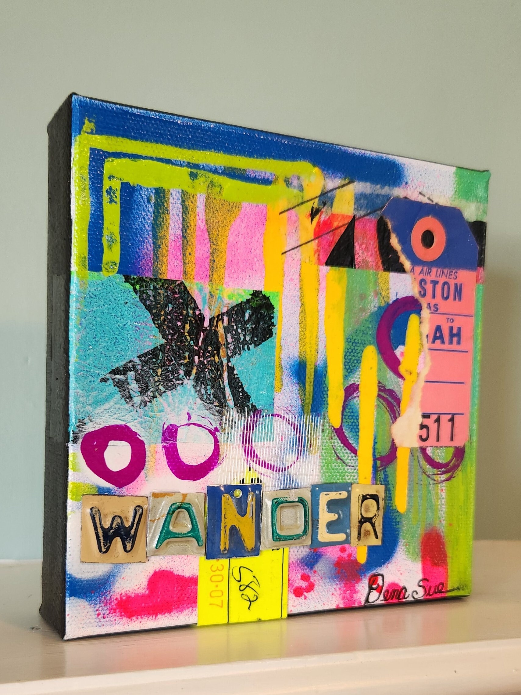 Bright Bold Colorful Artwork, Mini Painting, Abstract Art, Affordable ...