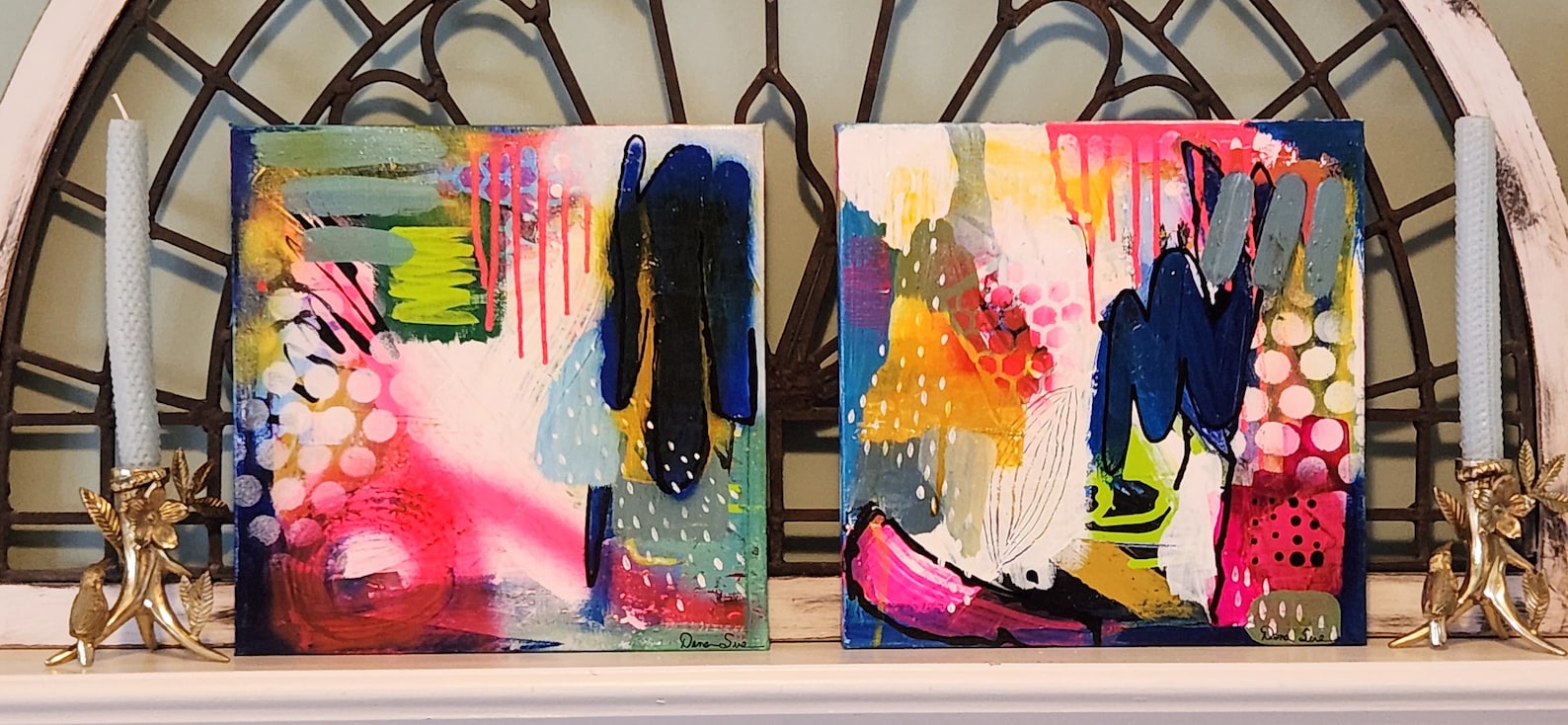 Vibrant Modern Abstract Paintings, Original Bold Artwork on Canvas - Etsy