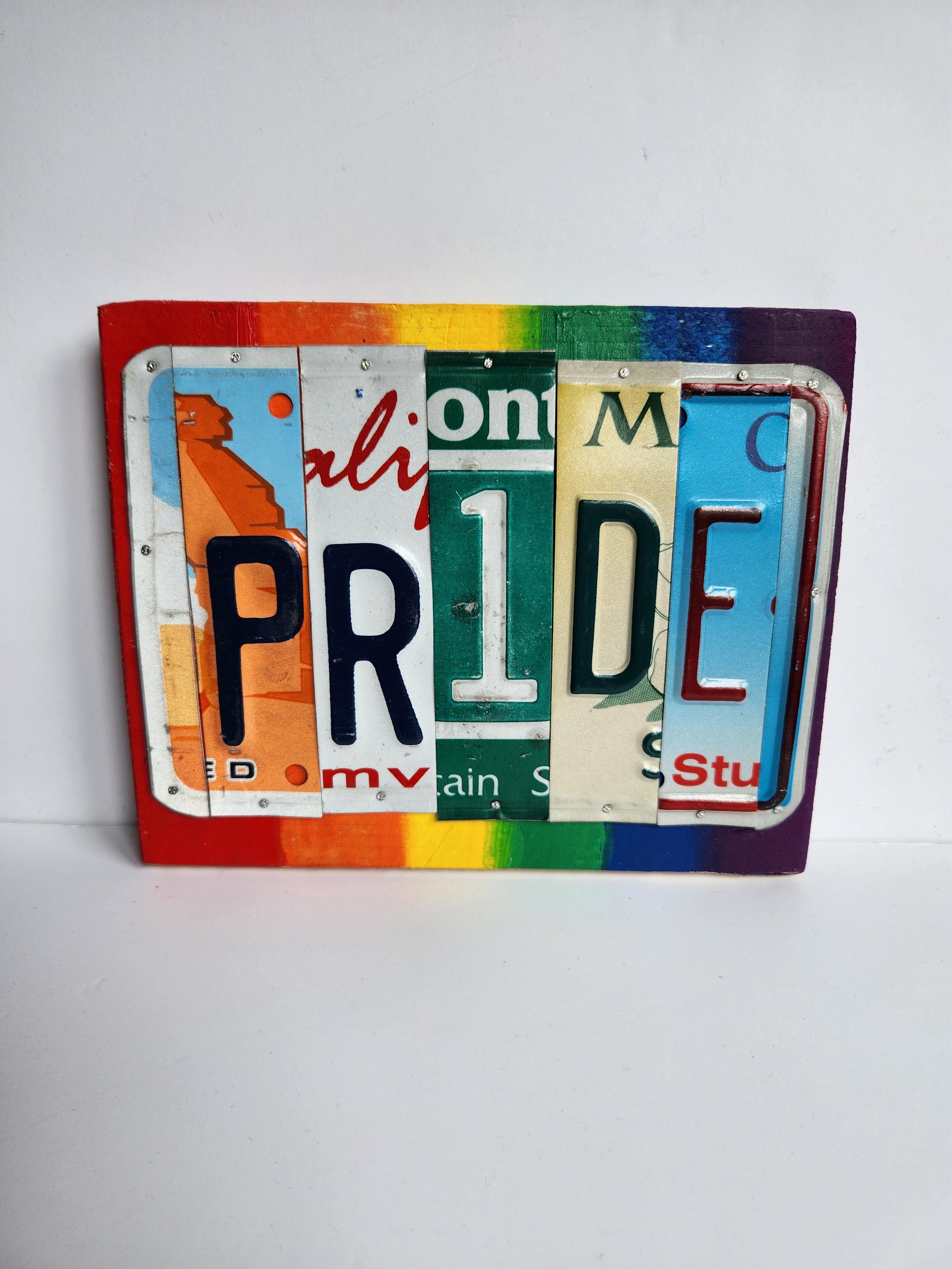 PRIDE Sign Handcrafted From License Plates, LGBTQ Wall Art - Etsy