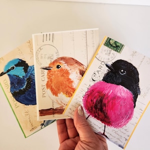 Bird Notecards, Prints of Birds on Vintage Postcards Blank Inside - Etsy