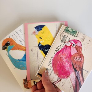 Bird Notecards, Prints of Birds on Vintage Postcards Blank Inside - Etsy