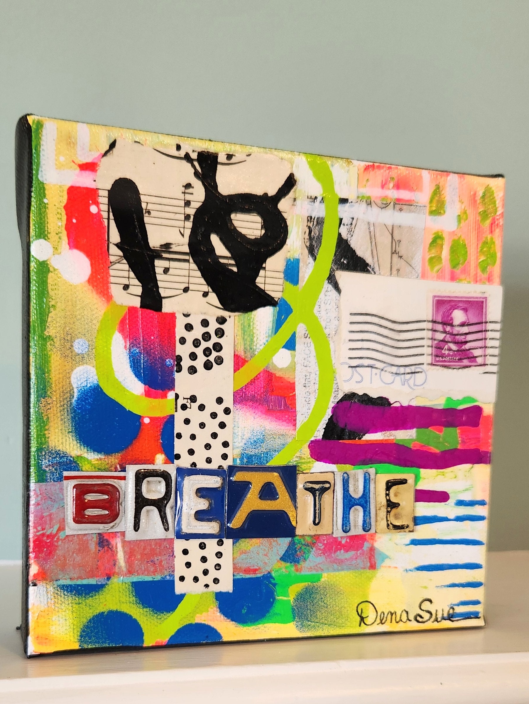 Bright Bold Colorful Artwork, Mini Painting, Abstract Art, Affordable ...